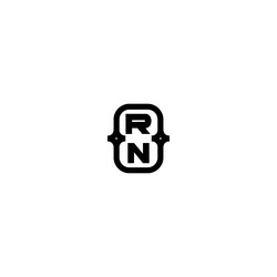 Rn geometric bold concept logo initial Royalty Free Vector