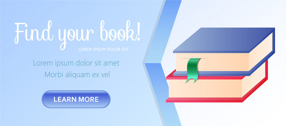 Find your book horizontal banner pile books Vector Image