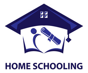 Home school logo book logo and about ho Royalty Free Vector