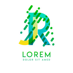 Jr logo letters with blue and red gradation Vector Image