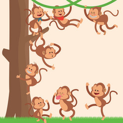 A monkey in wild boarder Royalty Free Vector Image