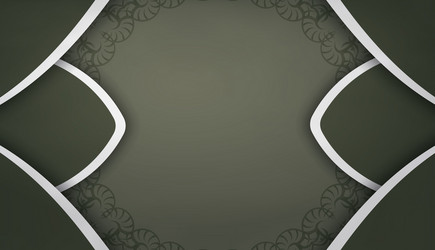 Dark green background with indian white pattern Vector Image