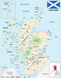 Map scotland with districts Royalty Free Vector Image