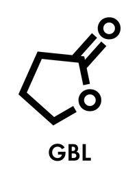 Gamma-butyrolactone gbl solvent molecule used Vector Image