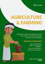 Agriculture and farming flyer design Royalty Free Vector