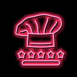 Chef master neon with hat banner Royalty Free Vector Image