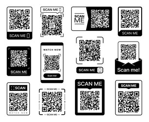 Qr code icon on mobile phone or smartphone screen Vector Image