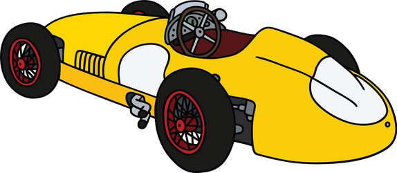 Cartoon funny orange car mascot character Vector Image