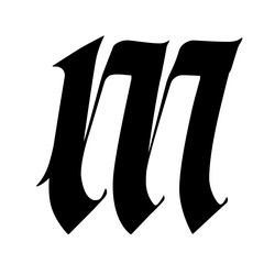 Gothic Letter M Monogram Royalty Free Vector Image