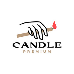 Candle flame fire logo icon Royalty Free Vector Image