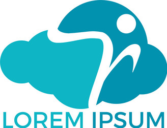 Human cloud logo design Royalty Free Vector Image