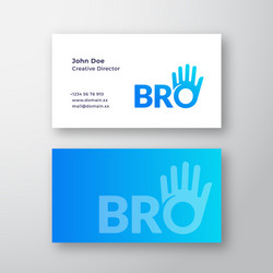 Bro handshake abstract sign symbol or logo Vector Image