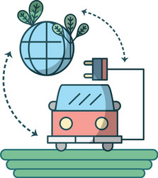 Green building cartoon Royalty Free Vector Image