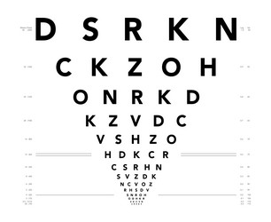 Logmar chart eye test medical Royalty Free Vector Image