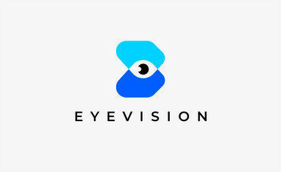 Logo letter g and eye vision digital visual Vector Image