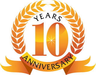 10 year ribbon anniversary Royalty Free Vector Image