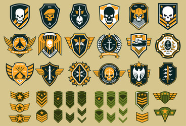 Military symbol icons Royalty Free Vector Image
