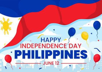 Philippines independence day on 12 june Royalty Free Vector