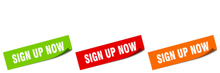 Sign up now sticker sign up now label Royalty Free Vector