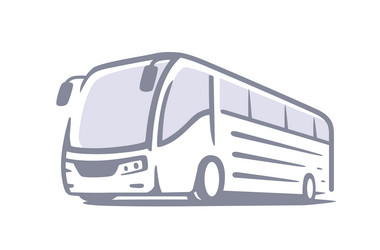 City bus logo on white background Royalty Free Vector Image