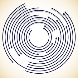 Concentric circulating rotating arrows circle Vector Image