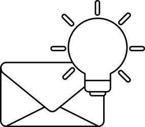 Envelope mail with light bulb Royalty Free Vector Image