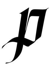 Letter p in the gothic style old alphabet Vector Image
