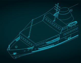 Passenger ferry blueprints Royalty Free Vector Image