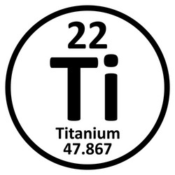 Periodic table element titanium icon Royalty Free Vector