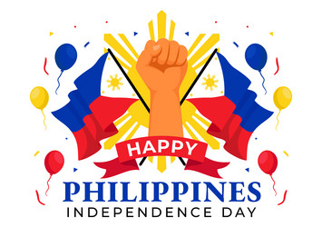 Philippines independence day on 12 june Royalty Free Vector