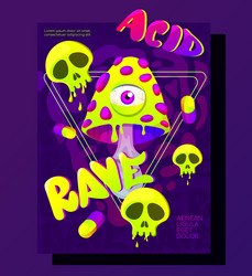Psychedelic rave banner Royalty Free Vector Image