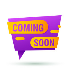 Coming soon purple banner design Royalty Free Vector Image