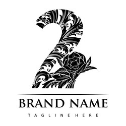 Floral Number Monogram Vector Images (over 620)