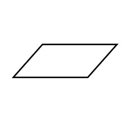 Parallelogram shape rounded corners Royalty Free Vector
