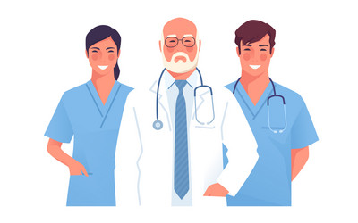 Multiethnic nurse characters group Royalty Free Vector Image