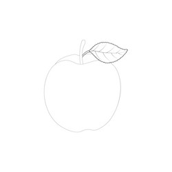 Apple fruits coloring page for kids Royalty Free Vector