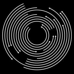 Concentric circulating rotating arrows circle Vector Image