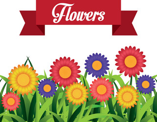 Butterflies flying in flower garden Royalty Free Vector