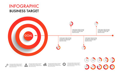 Infographic template step reach to target Vector Image