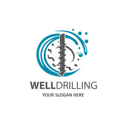 Elegant abstract well drilling logo Royalty Free Vector