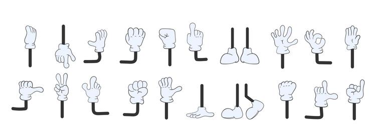 Cartoon arms gestures in hand drawn doodle style Vector Image