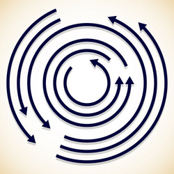 Concentric circulating rotating arrows circle Vector Image