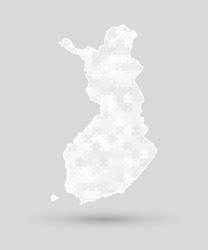 Creative map finland from white puzzle jigsaw Vector Image