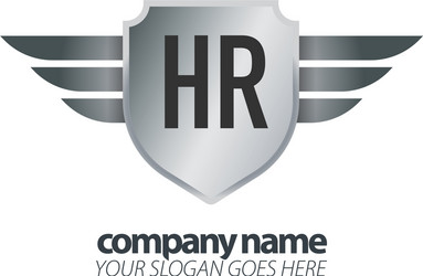 Initial letter rh shield icon design logo wing Vector Image