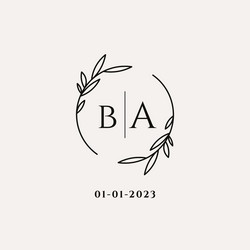 Ba initial wedding monogram logo Royalty Free Vector Image