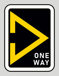 One way blue sign right and left road direction Vector Image