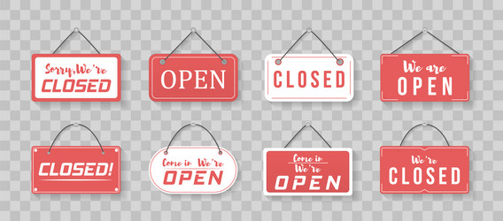Open closed sign Royalty Free Vector Image - VectorStock