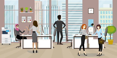 Group of business people or office workers Vector Image