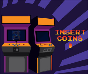 Insert coins to play arcade Royalty Free Vector Image