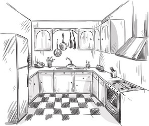 Kitchen cupboard Royalty Free Vector Image - VectorStock